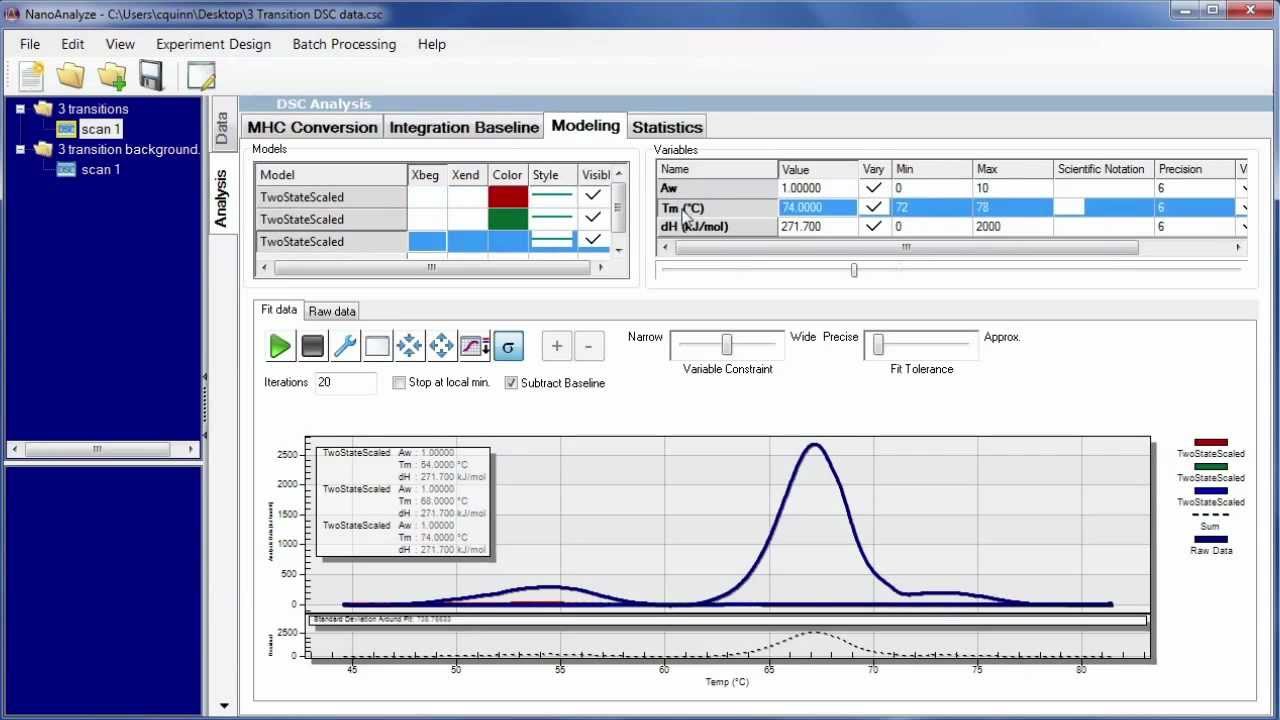 NanoAnalyze — 多峰拟合 - TA仪器